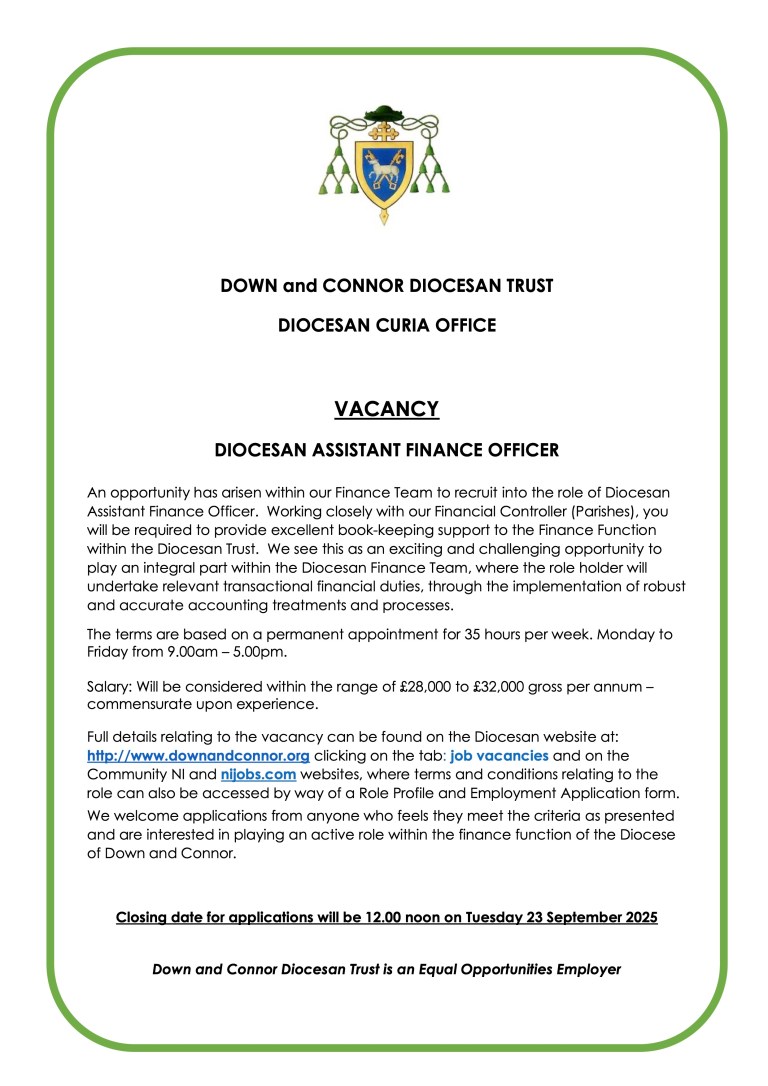 Vacancy – Diocesan Assistant Finance Officer – The Parish of St Teresa ...