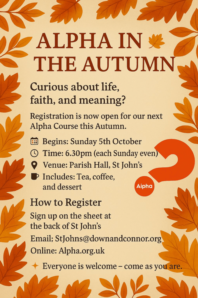 Alpha in the Autumn – The Parish of St Teresa of Ávila, Glen Road, Belfast
